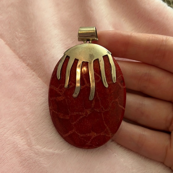 Jewelry | Red Coral Pendant | Poshmark